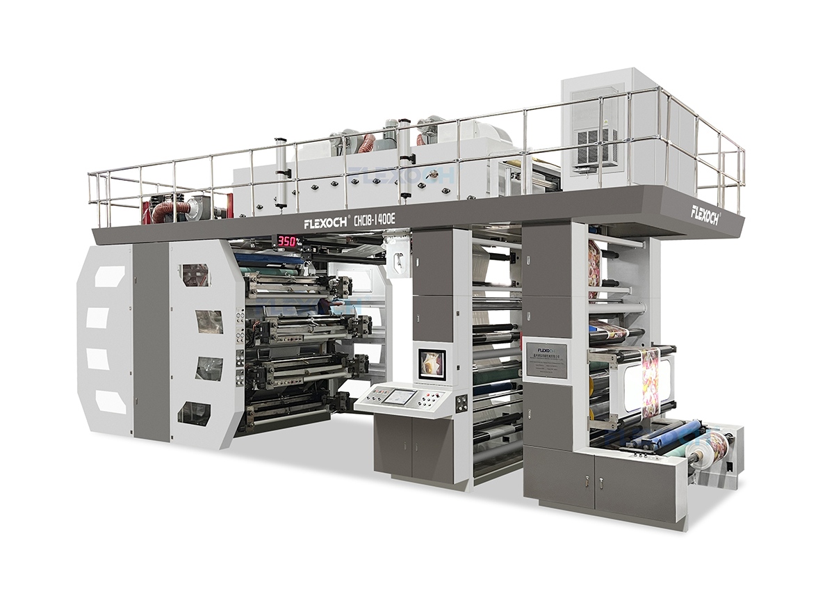 high speed CI flexographic printing machine With Servo Unwinder/Rewinder